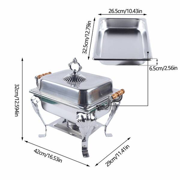 Buffet Warmer Stove Stainless Steel Rectangular 9-Quart Chafing Dishes ...