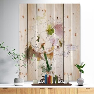 Designart 'Large Petal Watercolor Flower Sketch' Nautical & Coastal ...