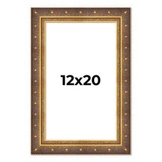 12x20 Frame Vintage Gold Solid Wood Picture Frame | 2.5 Inch Moulding ...