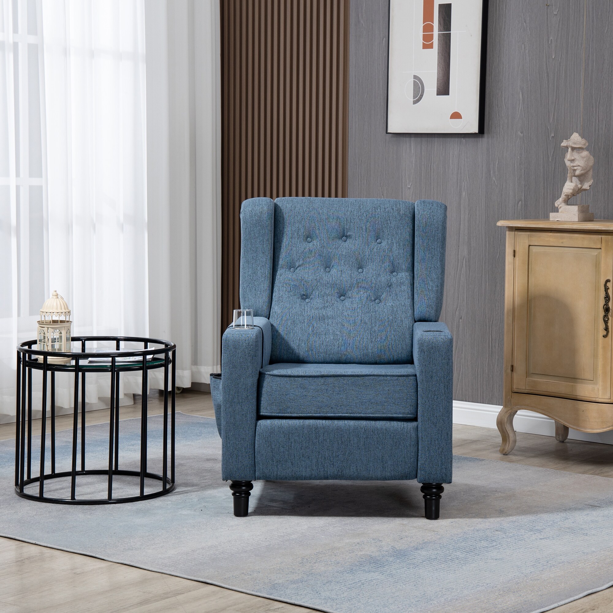 Blue accent recliner chair store