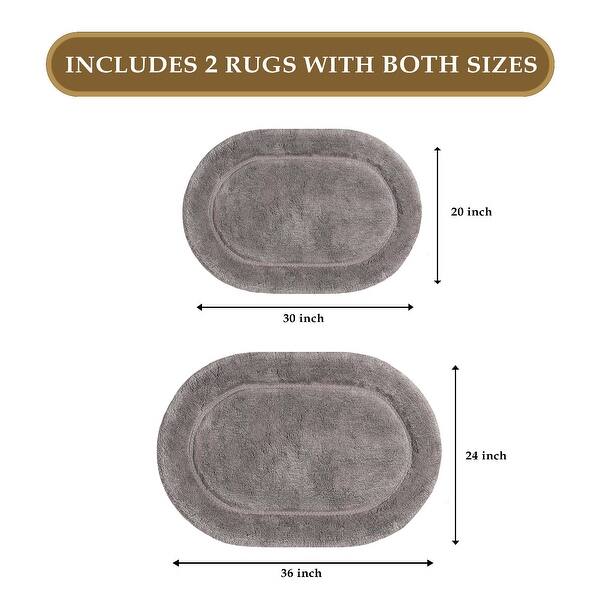 Superior Cotton Non-slip Oval Bath Rug - (Set of 2) - Bed Bath & Beyond ...
