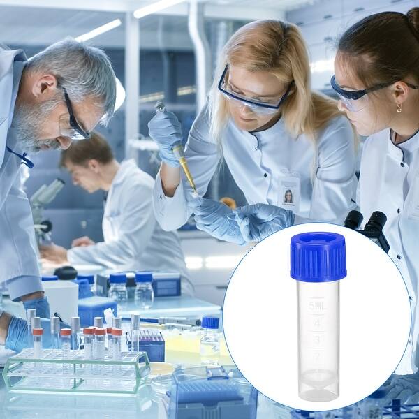 Plastic Test Tubes Frozen Tube Graduated Vial Container Screw Cap ...