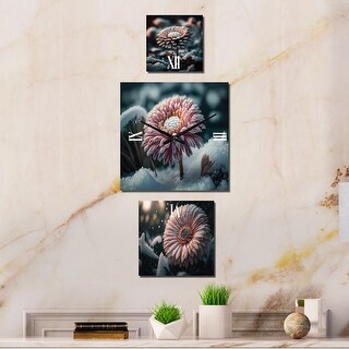 Designart "A Blooming Pink Daisy Flower In Winter II" Daisy Oversized ...