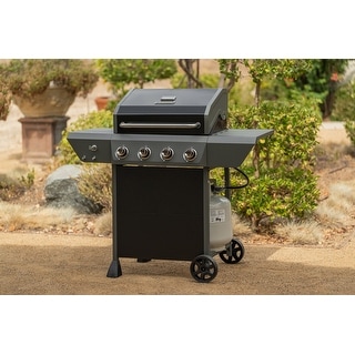 Megamaster 4-Burner Propane Gas Grill with Side Tables & 2 Hooks - Bed ...