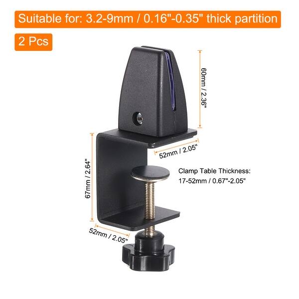 Partition Support Bracket, 2pcs Adjustable Clamp for 3.2-9mm Thick ...