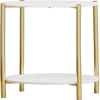 Double Marble top Drink Table - 11"D x 11"W x 29.53"H - Bed Bath ...