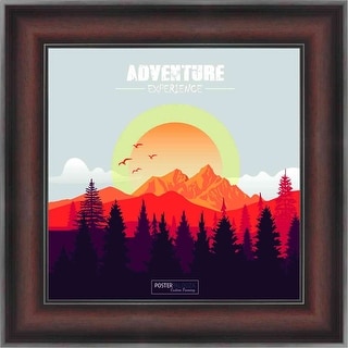 11x11 Traditional Mahogany Complete Wood Square Picture Frame with UV ...