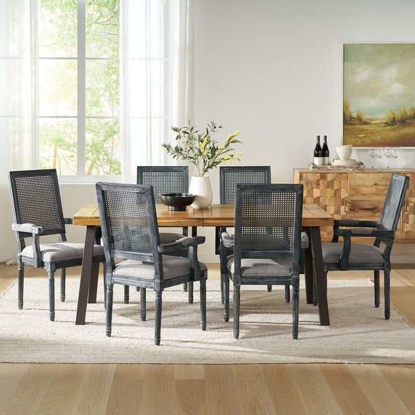 Chatau Fabric and Wood 7 Piece Dining Set by Christopher Knight Home ...