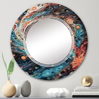 Designart "Orange Turquoise Galactic Cosmic Universe" Comets Modern ...