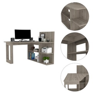 Modern 4-Shelf L-Shaped Writing Desk for Home Office - Bed Bath ...