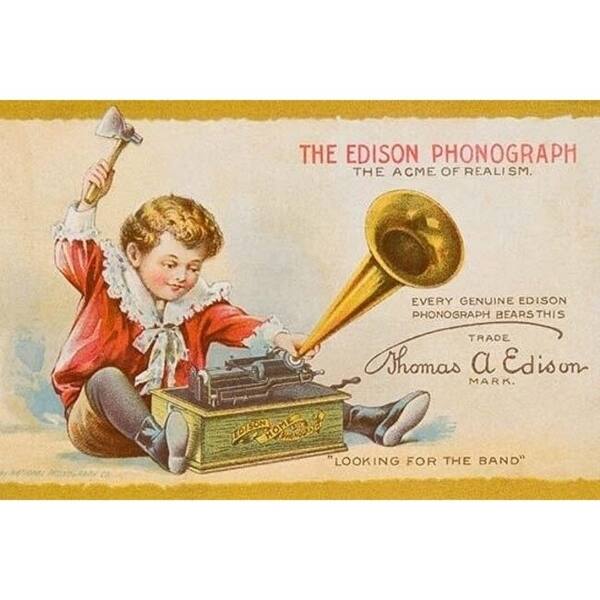 A Very Early Advertisment For The Phonograph A Record Player Invented ...