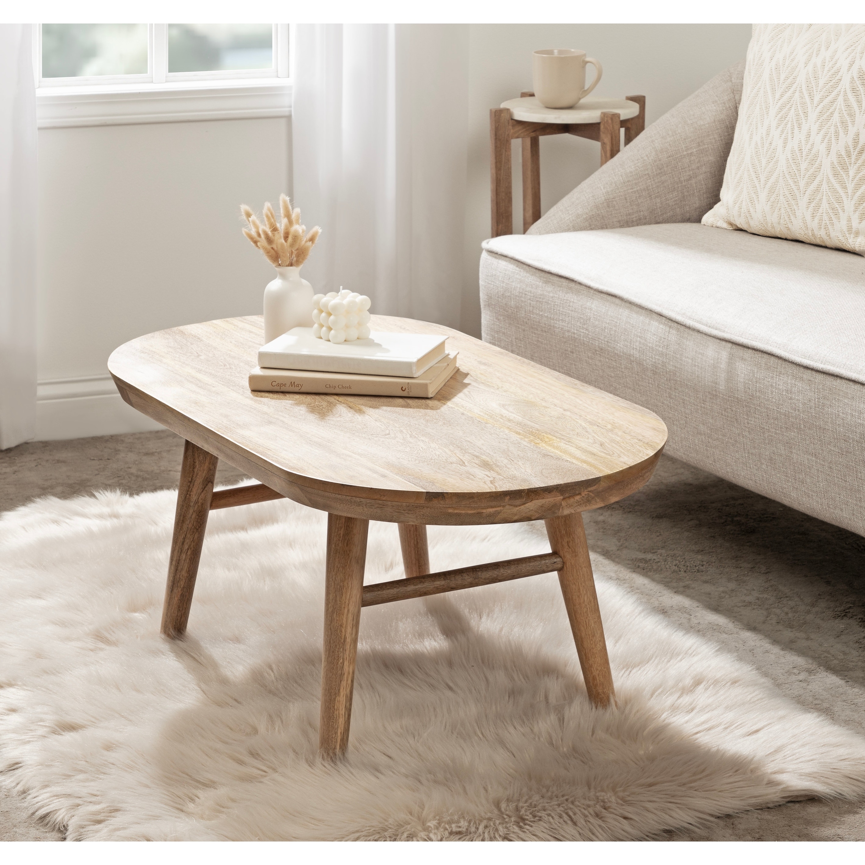 Kate and Laurel Conan Oval Wood Coffee Table - 38x20x17 - On Sale - Bed ...