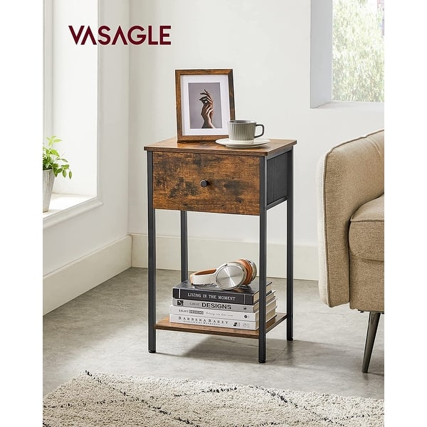 VASAGLE-Nightstands-with-Fabric-Drawer, Set of 2 Side Tables - Bed Bath ...