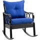 Outdoor Wicker Rocking Chair With Padded Cushions, Aluminum Furniture ...