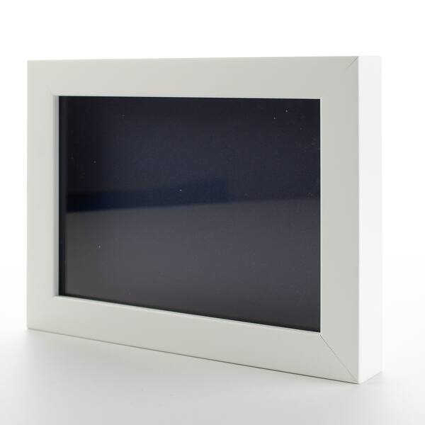 White 20x24 Wood Shadow Box with Navy Acid-Free Backing - With 11/16 ...