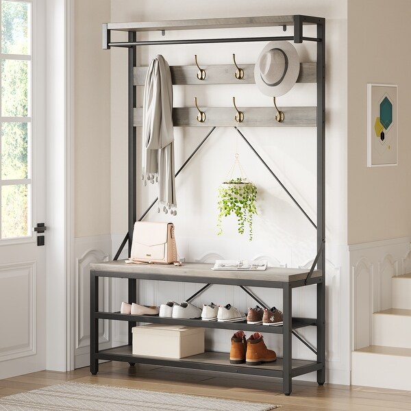 Coat rack with shoe store