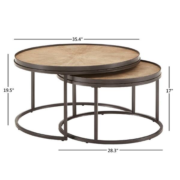Bricken Grey Oak Finish Round Nesting Table Set by iNSPIRE Q Modern ...