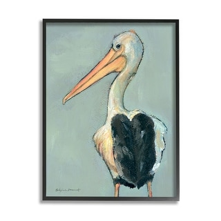 Stupell Pelican Bird Wildlife Painting Framed Giclee Art by Stephanie ...