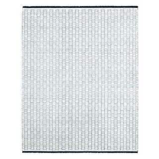 Shahbanu Rugs Black and Ivory Wool and Plant Based Silk Modern Textured ...