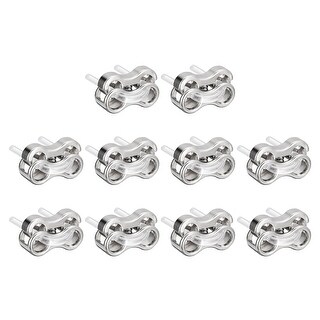 10Pcs Alloy Spring Cord Lock Ends Toggle for Shoelaces Bright Silver 15 ...