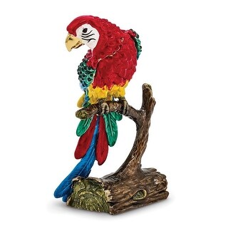 Curata Pewter Bejeweled Crystals Gold-Tone Enameled Goldnose Macaw ...