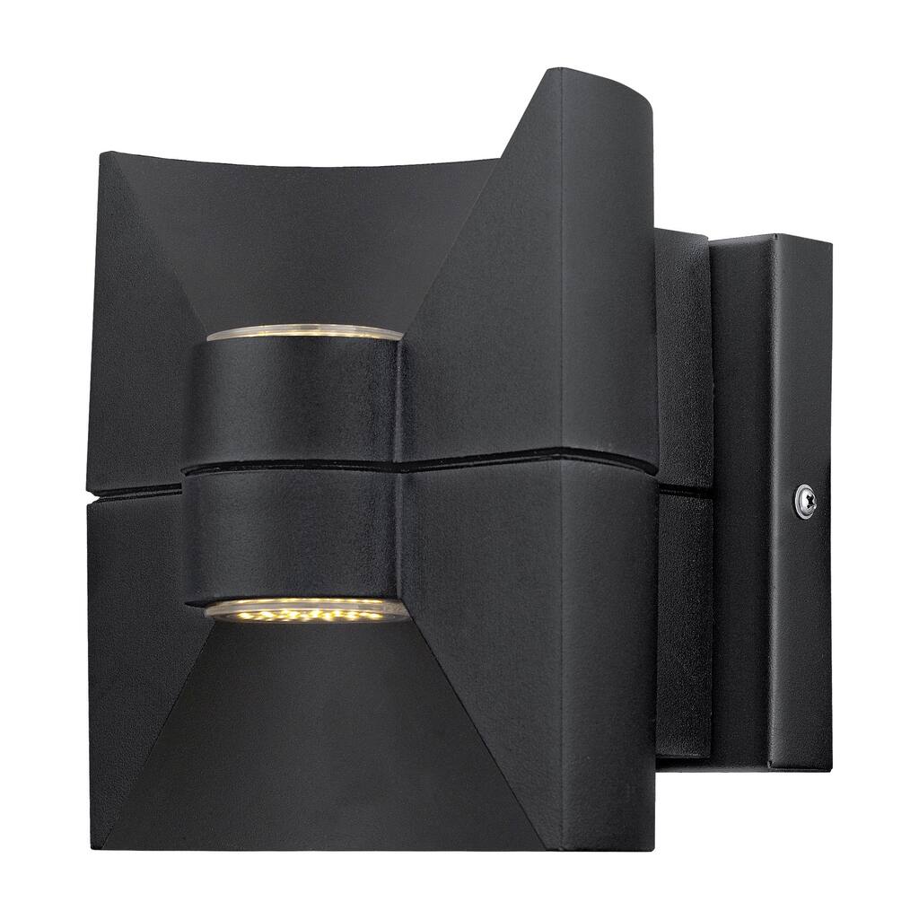 Eglo Redondo 2-light Outdoor Wall Light with Matte Black Finish ...