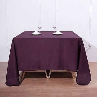 12 Pcs Tablecloths Polyester Dinner Party Linens 90" x 90" Eggplant ...