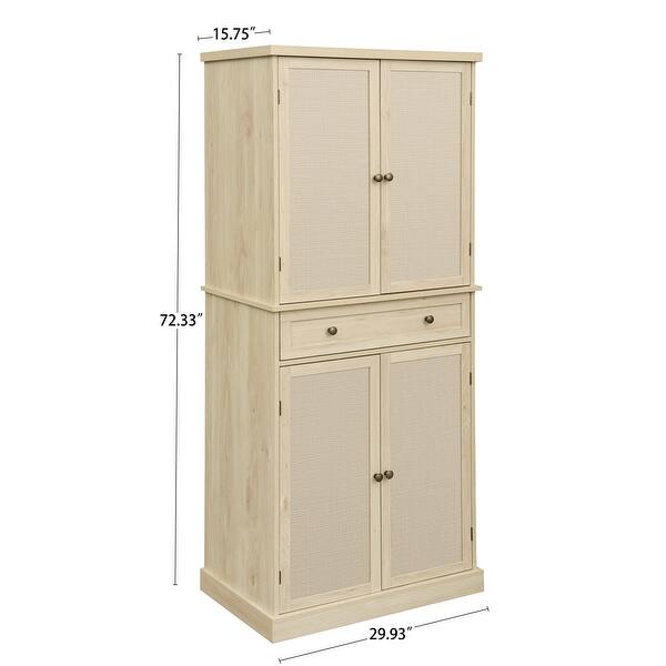 Natural Particle Board Storage Cabinet 4 Door Cabinet with 1 Drawer ...