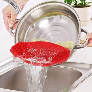 Clip On Red Silicone Pasta Strainer - Bed Bath & Beyond - 39299679