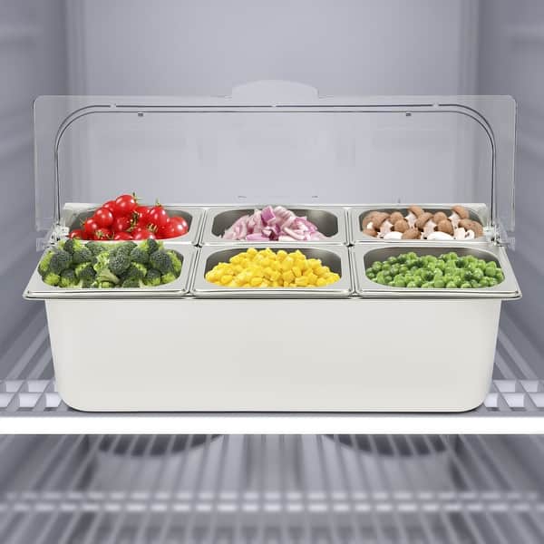 Ice Food Serving Display Tray Buffet with Clear Roll Top Cover - Bed ...
