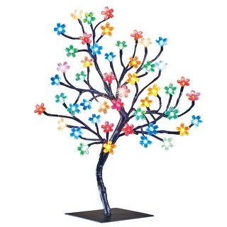 Multicolored Lighted Blooming Flowers Tabletop Tree - Multi - 4.75 x 18 ...