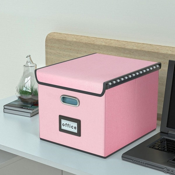 Collapsible File Storage Organizer Box with Lid - Bed Bath & Beyond ...