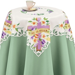 Embroidered He Is Risen Cross Cutout Table Linens - Square - Bed Bath ...