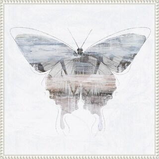 Silver Butterfly by Nina Blue Framed Canvas Wall Art Print - Sylvie ...