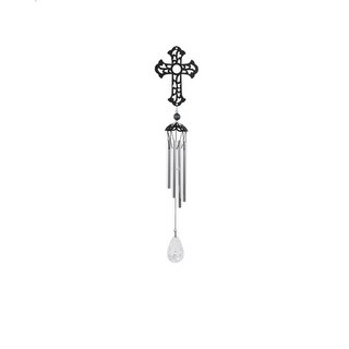 Q-Max 25" Long Metal Black Cross Wind Chime - Bed Bath & Beyond - 36643880