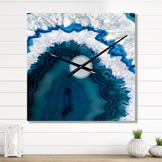 Designart 'Blue Brazilian Geode' Modern Large Wall Clock - Bed Bath ...