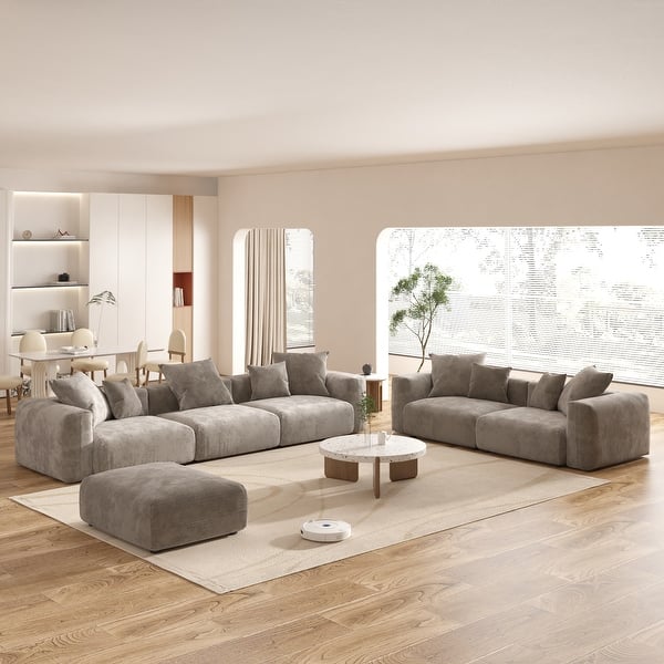 large sectional couch brown