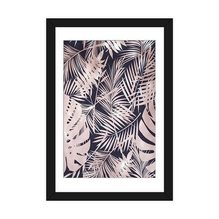 iCanvas "Lux Leaf Pink And Navy" by Pixy Paper - Bed Bath & Beyond ...