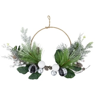 Real Touch™️ Winter Greenery with Pinecones Artificial Christmas Wreath ...