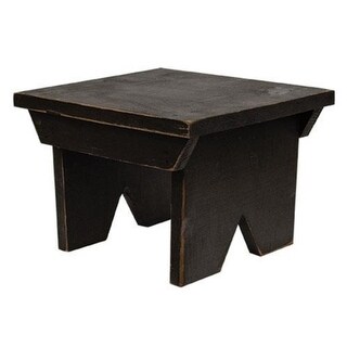 Distressed Black Wooden Square Stool - 8.5" x 12" x 11" - Bed Bath ...