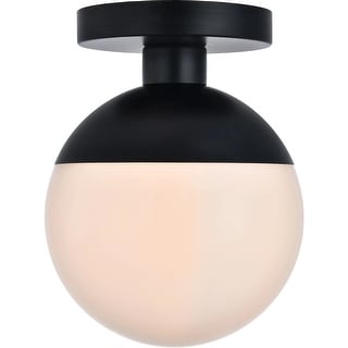 Elegant Lighting Eclipse Single Light 8" Wide Semi-Flush Globe Ceiling ...