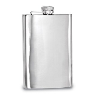 Curata Polished Stainless Steel 10 Ounce Flask with Funnel - Bed Bath ...