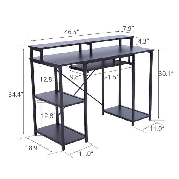 PHI VILLA Home Office Metal Ladder Computer Writing Desk - Bed Bath ...