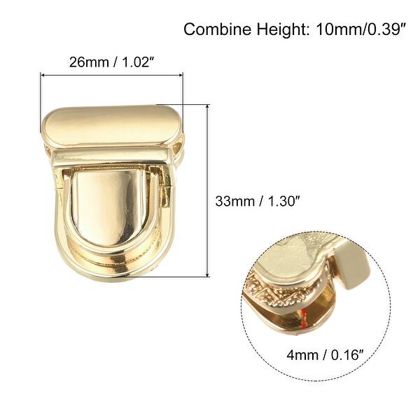 Turn Lock Clasp 33mm x 26mm Zinc Alloy Purse Closure Twist Lock 4Pcs ...
