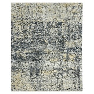 Mystique Gray and Gold Abstract Area Rug - 8' x 10' - Bed Bath & Beyond ...