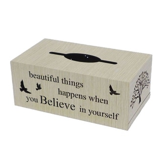 Believe - With Saying Tissue Box Cover - Brown - Bed Bath & Beyond ...