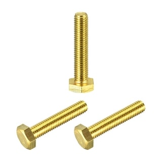 Brass Hex Bolts, 3pcs Fully Thread Grade 4.8 Machine Screws - Brass ...