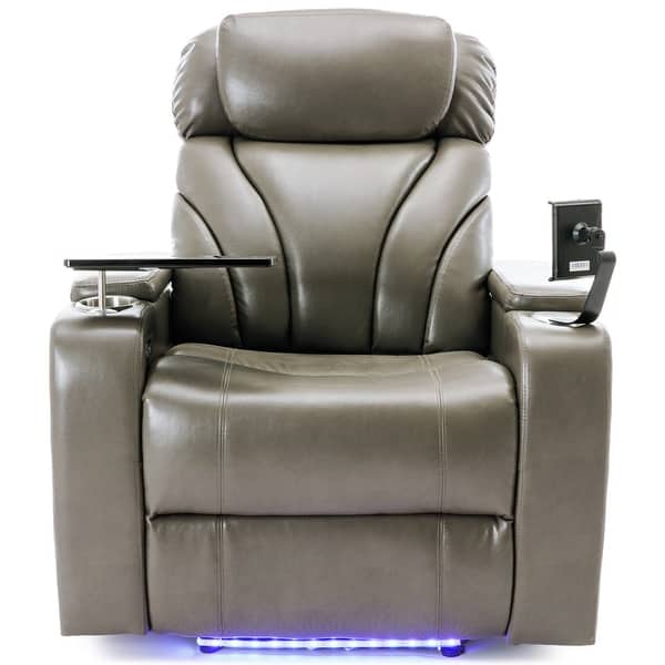 Power Motion Recliner with USB Charging Port and Hidden Arm Storage ...