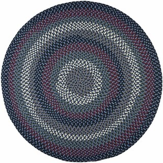 Super Area Rugs Braided Country Farmhouse 6' Round Blue Red - 6' Round ...