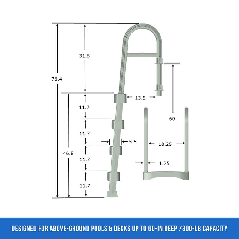Blue Wave Snap-Lock Deck Ladder for Above-Ground Pools - On Sale - Bed ...